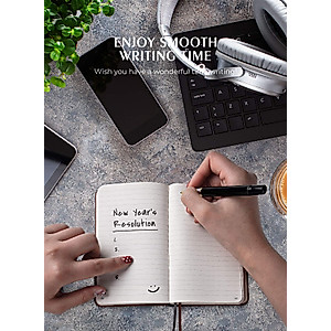 AISBUGUR Pocket Notebook Small Notebook 2-Pack, 3.5" x 5.5" Pocket Notebooks Hardcover with Thick Lined Paper, Inner Pockets, Cover Letter Embossing Design Mini Journal Notepad 1Black 1Brown Leather