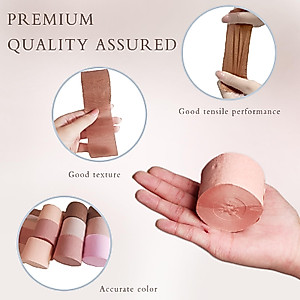 Crepe Paper Streamers 9 Rolls 738ft，Brown Crepe Paper Streamers,Rose Gold Party Streamers for Birthday ，Baby Shower Graduation Wedding Other Celebration,(1.8 Inch x 82 Ft/Roll)