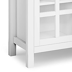 SIMPLIHOME Kitchener SOLID WOOD 60 Inch Wide Contemporary TV Media Stand in White for TVs up to 65 Inches, For the Living Room and Entertainment Center