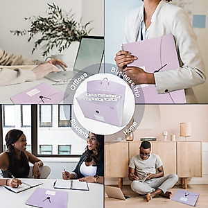 JIMEIQI Accordion File Organizer, 13 Pocket Expanding File Folder Organizer for Letter Size/A4 Documents, Expandable Portable Monthly Bill/Receipt Organizer for Home/Office/School (Makaron Purple)