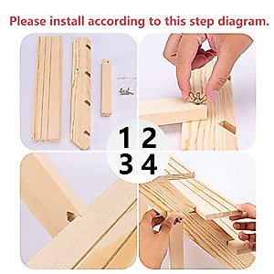 TOUNALKER 2 Packs Wooden Cupcake Display Stand, 4-Step Tiered Wood Retail Rustic Risers Display Shelf Organizer, Tabletop Vendor Display Shelves Rack for Collectibles Figures Perfumes Desserts