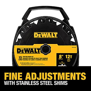 DEWALT Stacked Dado Saw Blade 8 Inch 12 Tooth (DW812DADO)