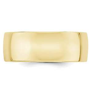 10k Yellow Gold 8mm Lightweight Comfort Fit Wedding Band Ring Fine Jewelry For Women Gifts For Her, Size 10.5