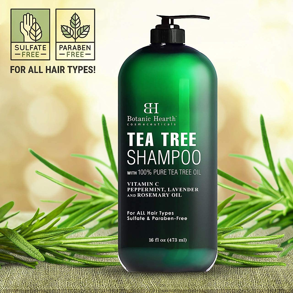Botanic Hearth Tea Tree Shampoo, Conditioner & 16 oz Shampoo Bundle