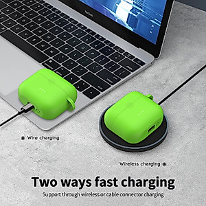 Alquar for Anker Soundcore Liberty Air 2 Case Cover, Silicone Anti-Dust/Scratchproof/Protective Skin Case for Soundcore Liberty Air 2 Wireless Earbuds with Keychain [Front LED Visible] (Green)