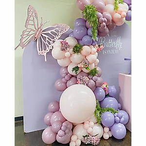 Pink and Purple Balloon Garland Arch Kit 148pcs Pastel Pink Purple Balloons for Bridal Baby Shower Wedding Birthday A Little Butterfly is on the Way Theme Party Decoration