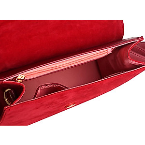 Cutemoria Women's Lolita Handbag Messenger Bag Japanese Cute Bowknot Ribbon Crossbody Bag Purse Vintage PU Leather Shoulder bag (Red)