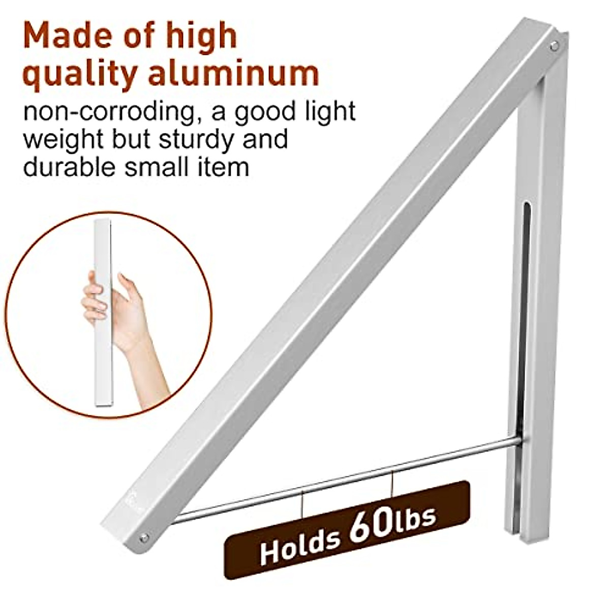 Anjuer Wall Mounted Drying Rack Clothes Hanger Folding Wall Coat Racks Aluminum Home Storage Organiser Space Savers