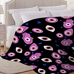 Todeyya Evil Eyes Blanket-​Super Soft Flannel Fleece Blanket, Lightweight Microfiber Cozy Plush Blanket for Couch Sofa Gifts L 80x60 in for Adults