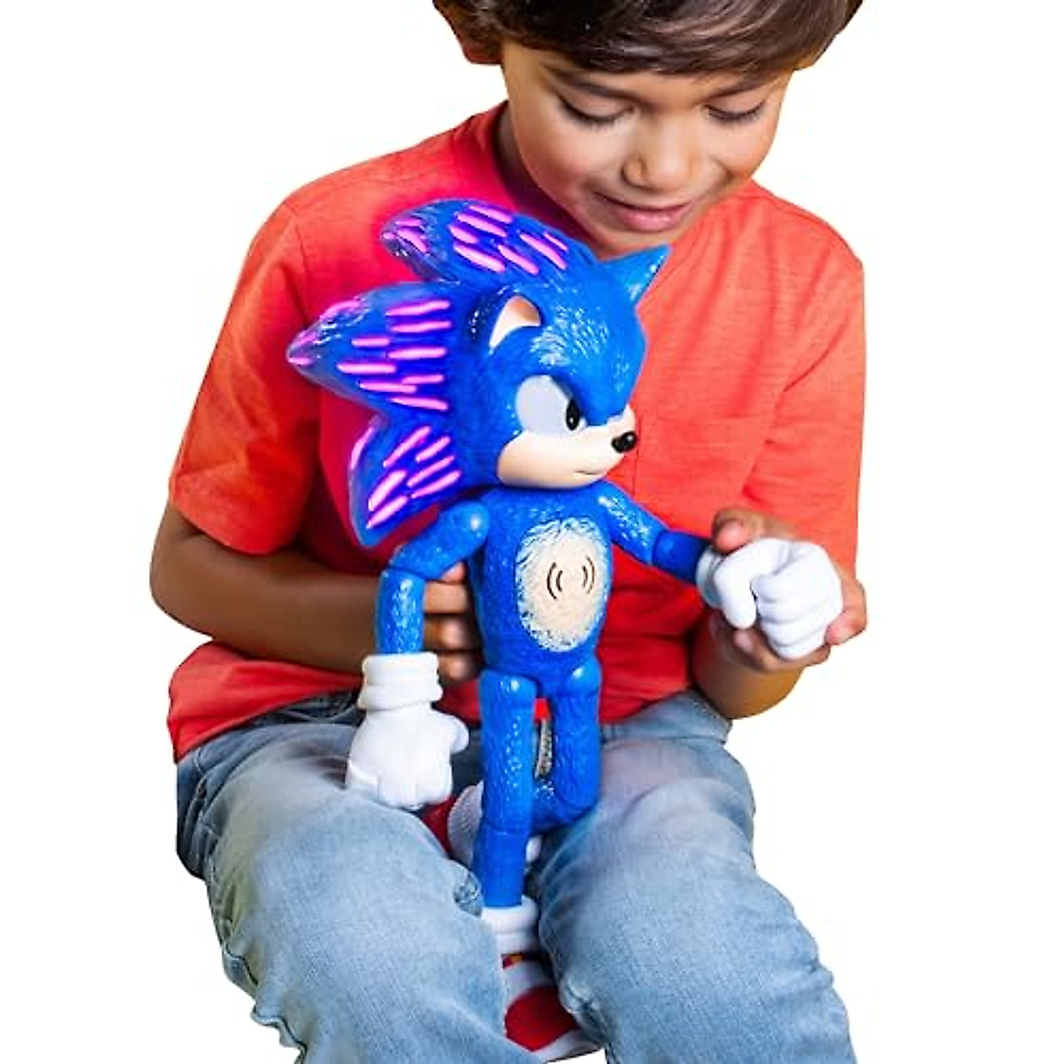 Sonic The Hedgehog 3 Ultimate Talking Sonic 12-Inch Figure, Features 30+ Iconic and Humorous Phrases and Sounds from The Movies, Light-Up Eyes and Quills