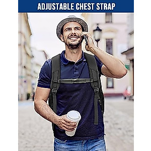 MATEIN 17 inch Rolling Backpack, Travel Laptop Backpack for Men Women, Large Wheeled Backpack Water Resistant Carry on Roller Bag Airline Approved, Business Luggage Suitcase, Traveler Gifts, Black