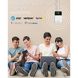 Cell Phone Booster for Home Office, Cover 8000 sq ft with 2 Indoor Antennas for All US Carriers, Cell Phone Signal Booster for Destination RV 4G 5G LTE Verizon AT&T T-Mobile APP Support FCC