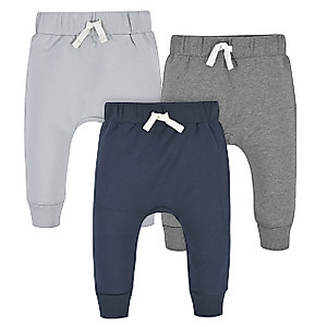 Gerber baby boys Toddler 3-pack Jogger Sweatpants, Navy/Gray, 4T US