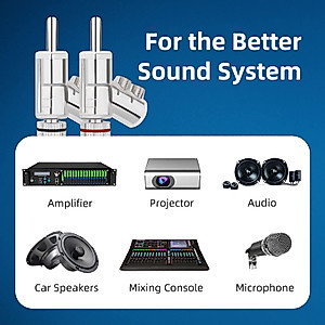 Monosaudio Locking Banana Plugs 8Pcs 45 Degree Banana Connectors Double Screw Speaker Banana Plug for 8-15 Guage Speaker Wire,Audio/Video Receiver,Sound Systems with L-Form Hex Wrench(Rhodium Plated)