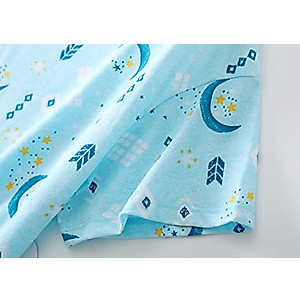 PNAEONG Women’s Pajama Set - Cotton-Blend Short-Sleeve Loose Top with Matching Capri Bottoms SY215-Blue Moon-XL