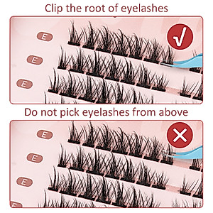 DIY Eyelashes extension, MLEN DIARY 56 cluster wisps lashes 7-12mm cluster eyelash extensions 0.07mm Soft False Eye lash fluffy individual Fake Eyelash natural look