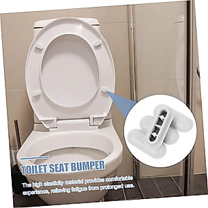 Homoyoyo 4pcs Toilet Seat Gasket Bumpers Bidet Toilet Riser Toilet Buffer Pads Toilet Parts Toilet Lid Gaskets Toilet Seat Bumper Non-skid Toilet Gaskets Toilet Bumper Light Grey Plastic