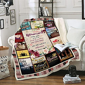 Retirement Gifts for Women Men 2022 Throw Blanket ,Retirement Appreciation Gifts for Boss Coworkers,Retire Party Gifts for Friends,Grandma,Teachers,Nurses Soft Throw Blankets (RETIRED,50"x 60")