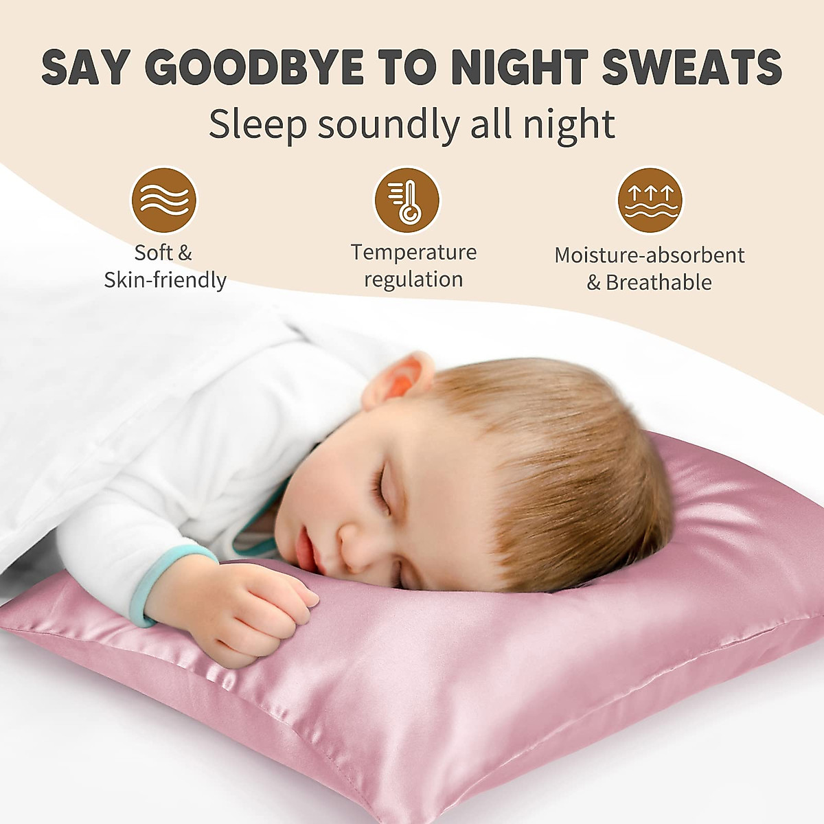 OLESILK 100% Mulberry Silk Toddler Pillowcase for Hair and Skin, Both Sides 19 Momme Pure Natural Silk Travel Pillow Cases with Hidden Zipper, 13"x 18", Light Plum