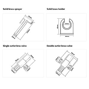 MINJING Handheld Toilet Bidet Sprayer, Brass Rose Gold Shower Douche Kit, Adjustable Water Pressure Control Cloth Diaper Sprayer, Wall Mount Cold Water Bathroom Bidet Faucet,B Set