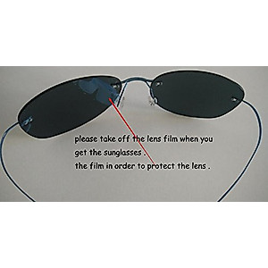 De Ding Mens rimless titanium polarized Sunglasses (silver, gray)