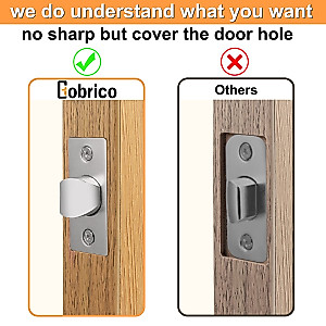 Gobrico 10 Pack Square Rosette Passage Door Handles,Interior Door Locks for Hall/Closet,Satin Nickel Finished