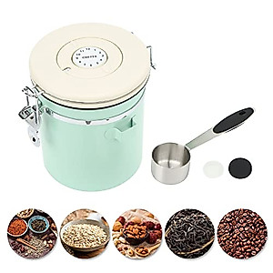 GOWENIC Coffee Canister Stainless Steel Container with Scoop, Kitchen Food Storage Container, Food Grade Stainless Steel Canister Set for Beans Ground Tea Flour Cereal Sugar (1.5L)