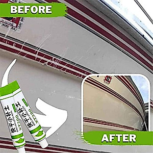 Gogolonge Fiberglass Boat Repair Paste, 5 Pcs XT200 Waterproof Quick-Drying Putty Paint, Gelcoat Repair Kit, Instafix Fiberglass Boat Repair Paste, Scratch Remover Touch Up Fix Tools (Gray)