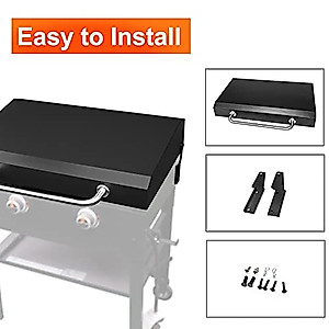 Utheer Hinged Lid for Blackstone Griddle 28"，Hard Cover Hood for Blackstone Table Top Griddle, 28 Inch Griddle Lid - Black Griddle Acceessories