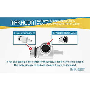 Makhoon D29 UWF Quick Disconnect and 9-100-9002 Pressure Relief Valve Replacement for Polaris 180 280 380 Pool Cleaners (1)