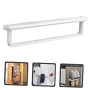 BUGUUYO Towel Mount Clothing Clothes Hanger Wall Mounted Clothes Hanger Kitchen Hand Towel Bar Wall Mounted Clothing Rack Dish Cloth Holder Towel Rod White The HIPS
