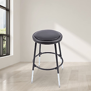 Stand Up Desk Store Stackable Adjustable-Height Classroom Office Workstation Stool (Black)