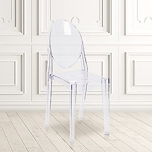 Flash Furniture 4 Pack Ghost Side Chair in Transparent Crystal
