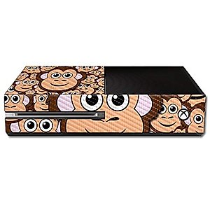 MightySkins Carbon Fiber Skin for Microsoft Xbox One - Monkey | Protective, Durable Textured Carbon Fiber Finish | Easy to Apply, Remove, and Change Styles | Made in The USA