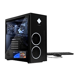 HP OMEN 40L Gaming Desktop, AMD Ryzen 5 5600G, GeForce RTX 3060Ti, 32GB RAM, 1TB PCIe SSD+1TB HDD, RGB, Bluetooth, Wi-Fi 6, USB-C, RJ-45, HDMI, Win 11 Pro
