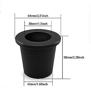 Yhjxly 2Pcs Patio Table Umbrella Hole Ring Umbrella Stabilizer Patio Umbrella Cones Wedge Plug for 2 to 2.5 Inch Patio Table Hole or 1.5 Inch Pool Umbrella Adapter - Black