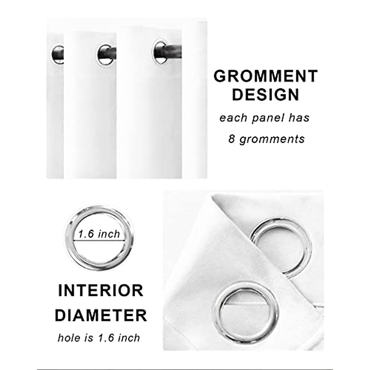 SNITIE White 96in Long Velvet Curtains with Grommet, Super Soft Thermal Insulated Noise Reducing Thick Light Filtering Velvet Drapes for Living Room and Bedroom, Set of 2 Panels, 52 x 96 Inch Long