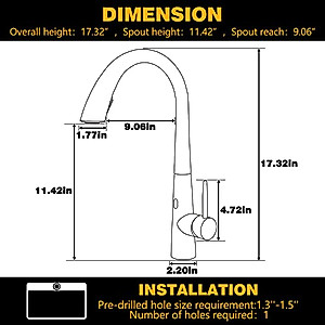 Touchless Kitchen Faucet,Oinsky Smart Kitchen Faucet with Pull Down Sprayer,Motion Sensor Kitchen Sink Faucet with Single-Handle,Touch Kitchen Faucet,Brushed Stainless