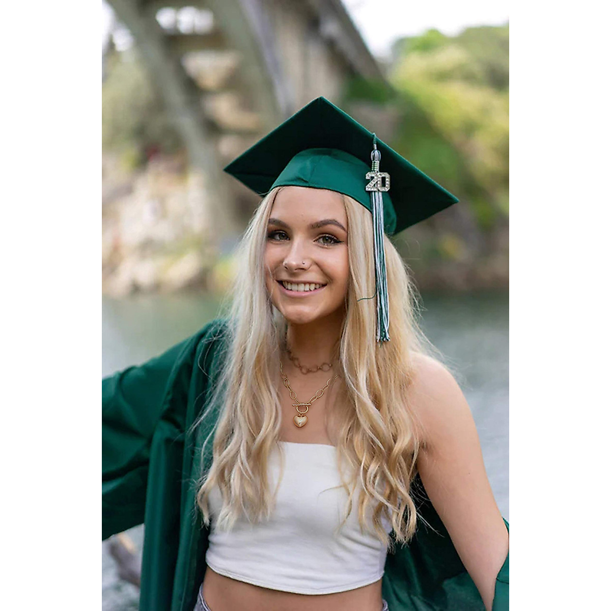 CANEVINKA 18K Gold Plated Love Heart Pendant Necklace for Women Dainty Oval Link Chain Layered Long Necklaces Toggle Lock Handmade Statement Jewelry 20”