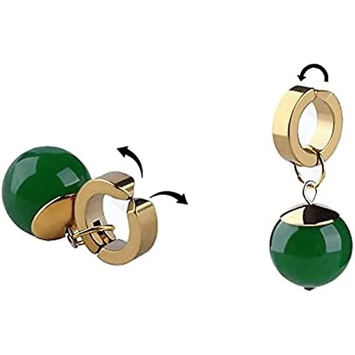 Goku Earring and Ring,One Pair of Anime Black Goku Cosplay Accessories Earrings Clip and Ring