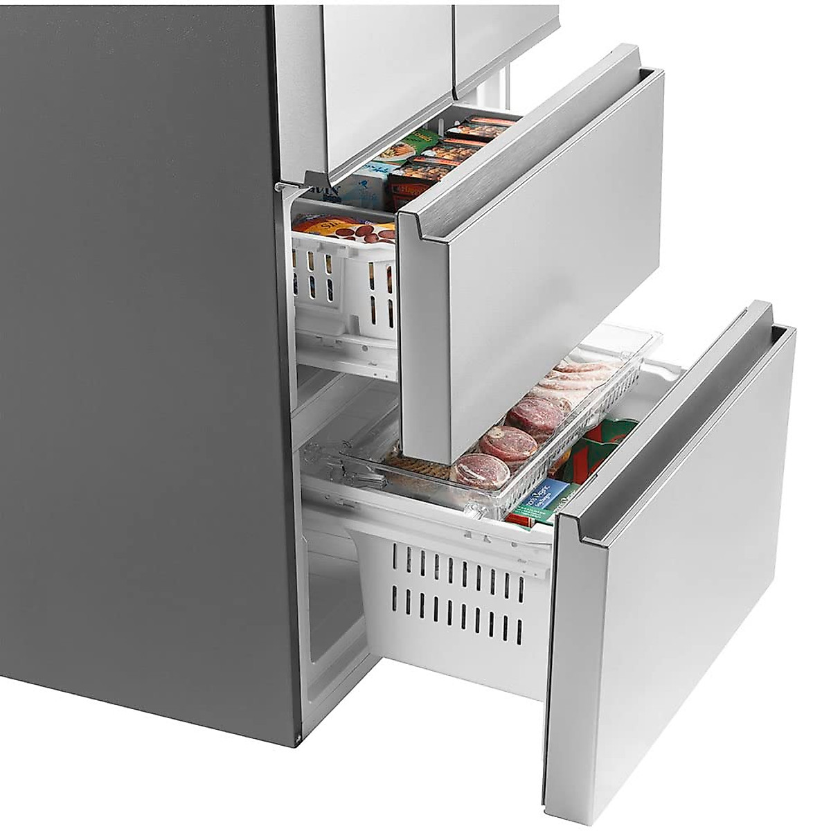 Haier 14.5 Cu. Ft. Fingerprint Resistant Stainless Steel 4 Door Refrigerator