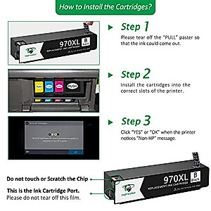 Supricolor Replacement 970xl Black Ink Cartirdges, 970 970 XL Ink Compatible Officejet Pro X576dw X476dw X476dn X451dn X451dw