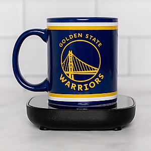 Uncanny Brands NBA Golden State Warriors Logo Mug Warmer with Mug Keeps Your Favorite Beverage Warm - Auto Shut On/Off