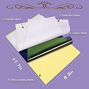 CINRA Tattoo Transfer Paper, 30 Sheets Tattoo Stencil Transfer Paper Tattoo Thermal Stencil Paper 4 Layers 8 1/2" x 11" Tattoo Copy Carbon Tracing Paper for Tattooing, A4 Size