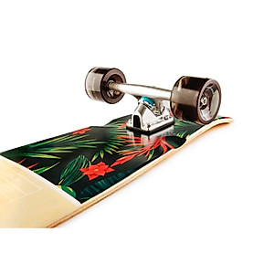 TailorShape Race Clothes 44" Bamboo and Canadian Maple Longboard Skateboard Cruiser Flowers