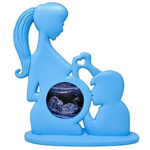 3MAZINGS Ultrasound Picture Frame Sonogram Frames Pregnancy Must Haves Gifts for Expecting Dad's, Baby Announcements, Baby Room Decor, Gender Reveal Gifts, Pregnant Mom Gift (Blue)