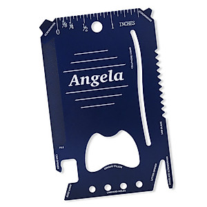 Dimension 9 Angela - Laser Engraved, Anodized Metal Personalized Wallet Tool
