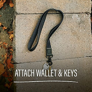 Thread Wallets Cool Neck Lanyard for Men & Women | Cute Key ID Badge & Wallet Holder (Black)