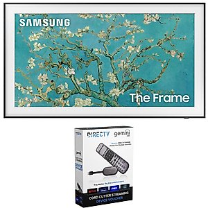 SAMSUNG QN32LS03CB 32 inch The Frame QLED HDR 4K Smart TV Cord Cutting Bundle with DIRECTV Stream Device Quad-Core 4K Android TV Wireless Streaming Media Player (2023 Model)