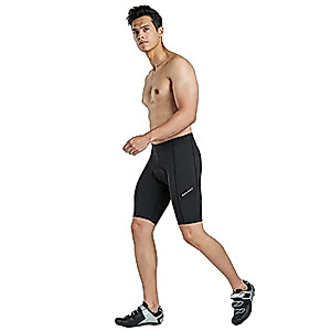 BALEAF Padded Bike Shorts for Men Cycling Shorts Padding Pockets UPF 50+ Black M